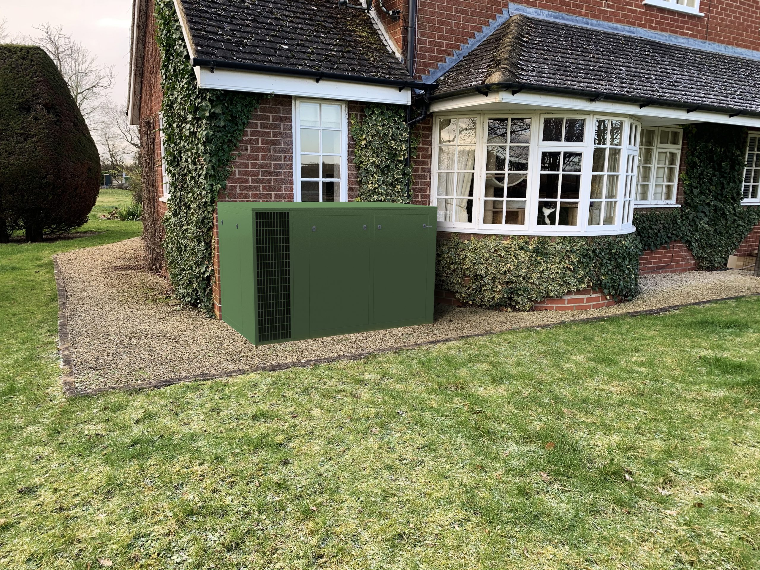 Air conditioner cabinets - Red and Gray